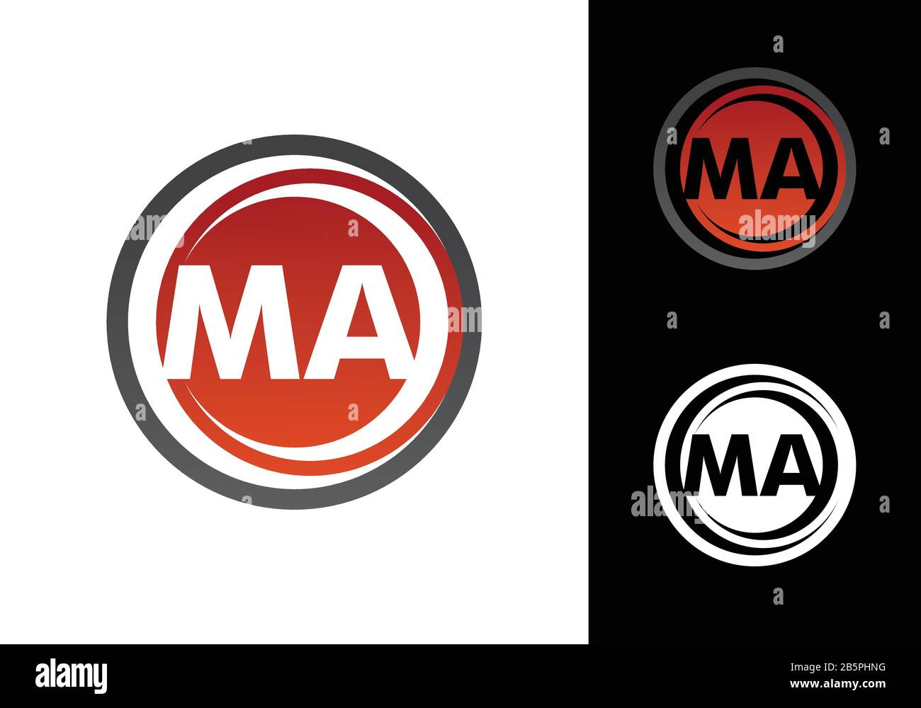 M A MA Initial Letter Logo design vector template, Graphic Alphabet ...
