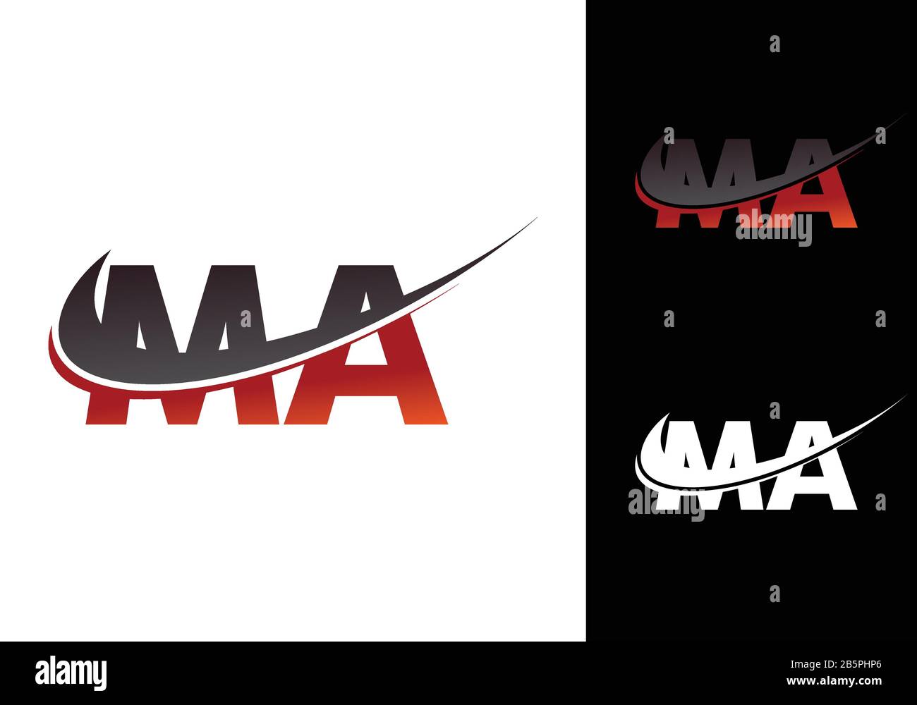 M A MA Initial Letter Logo design vector template, Graphic Alphabet ...