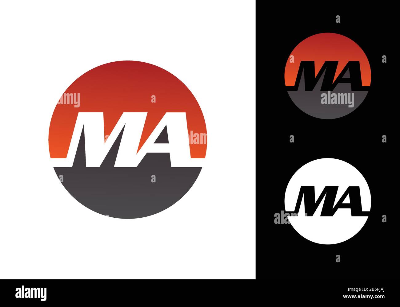 M A MA Initial Letter Logo design vector template, Graphic Alphabet ...