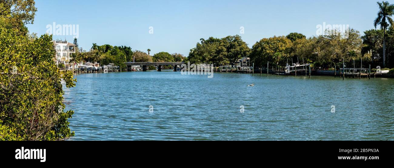 Sarasota Bay with the John Ringling Causeway bridge in the background ...