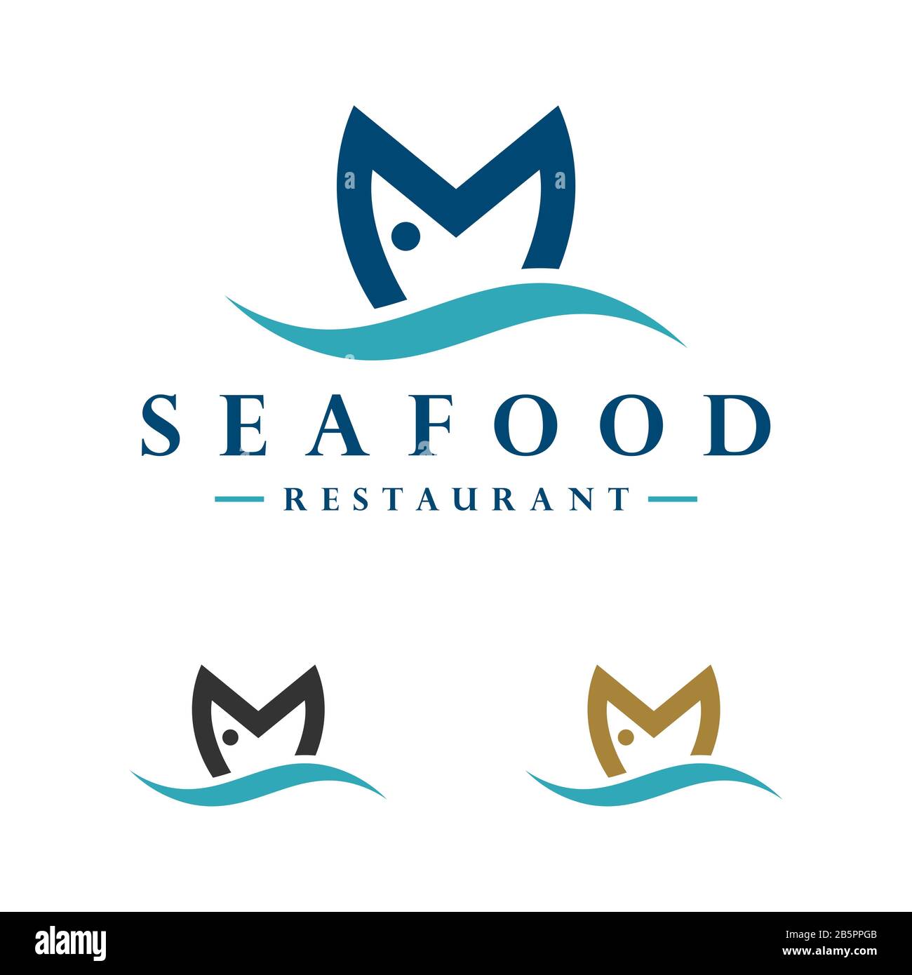 M Letter Fish Logo Template Illustration Design. Vector EPS 10 Stock ...