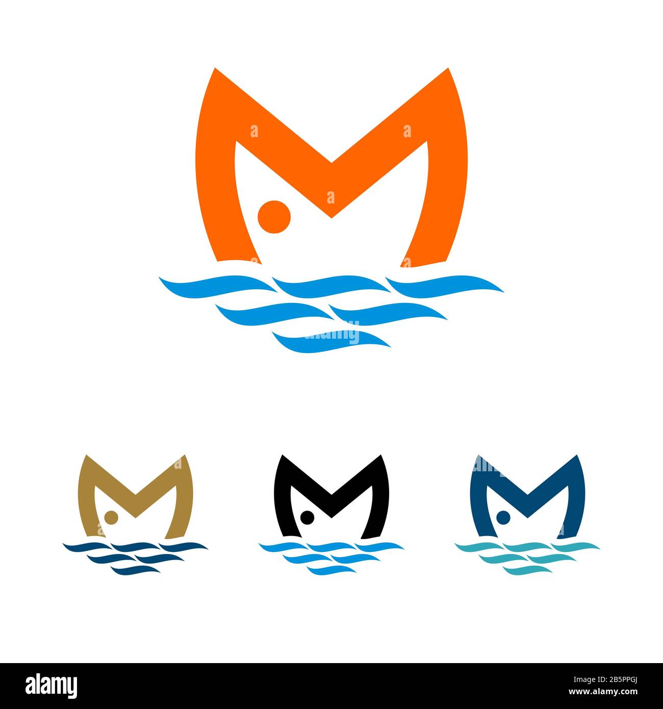 M Letter Fish Logo Template Illustration Design. Vector EPS 10 Stock ...