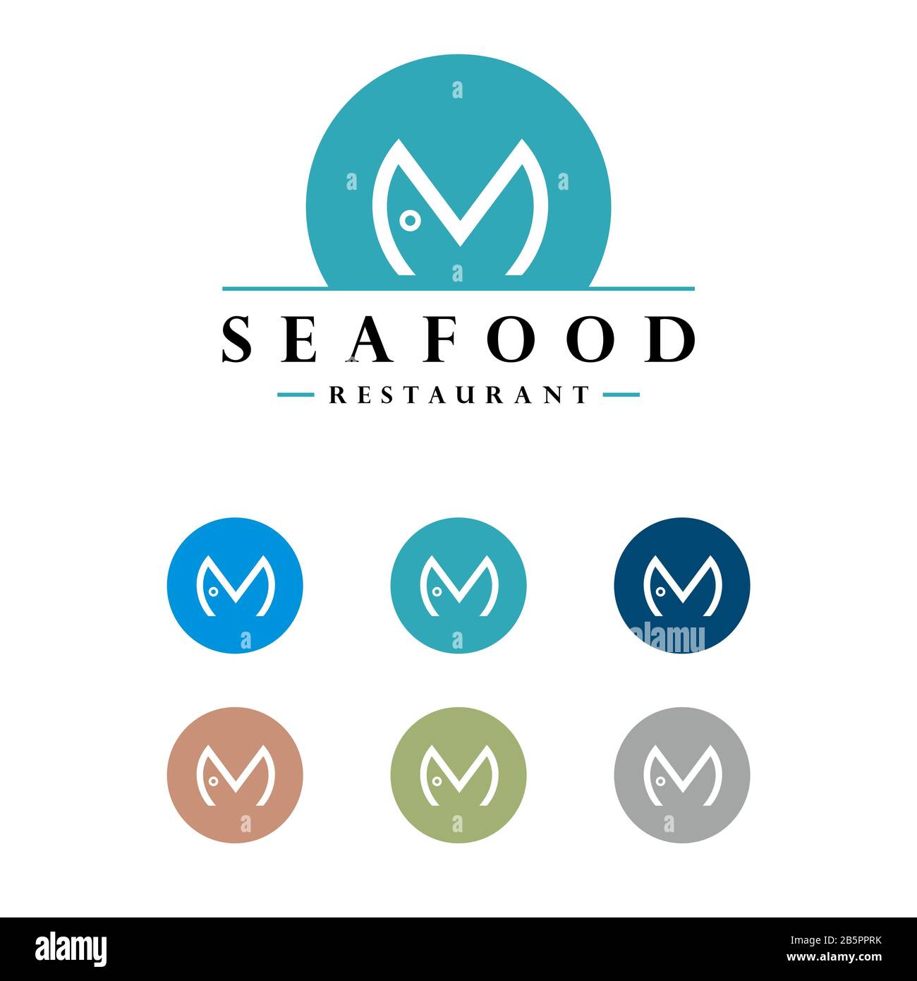 M Letter Fish Logo Template Illustration Design. Vector EPS 10 Stock ...