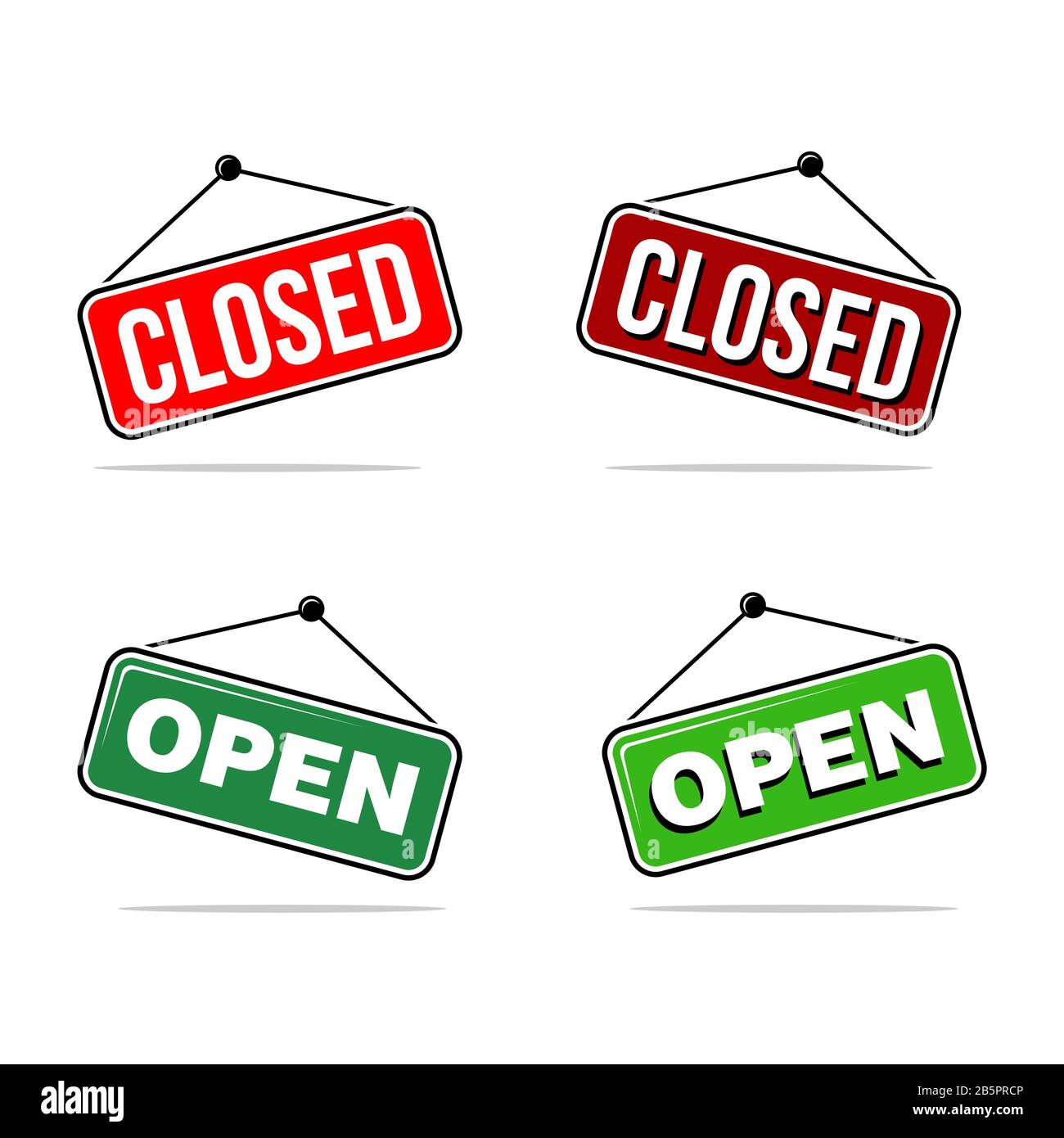 Set Closed and Open Signage Vector Template Illustration Design. Vector ...