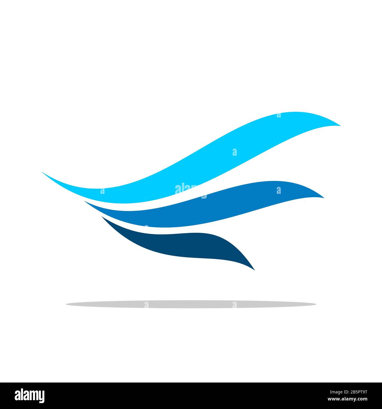 Abstract Blue Wing Feather Logo Template Illustration Design. Vector ...