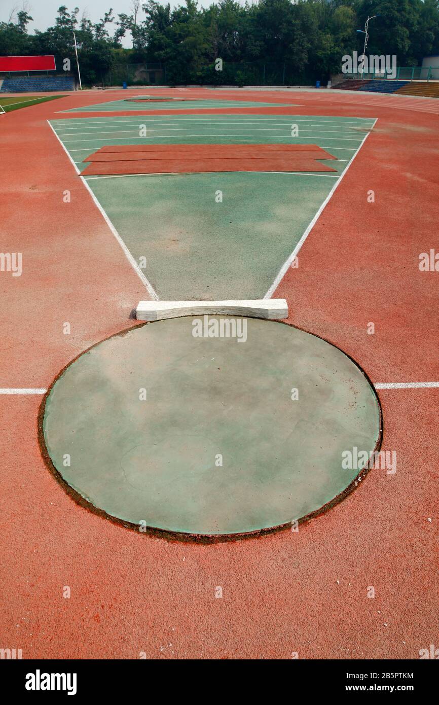 The shot put site Stock Photo - Alamy