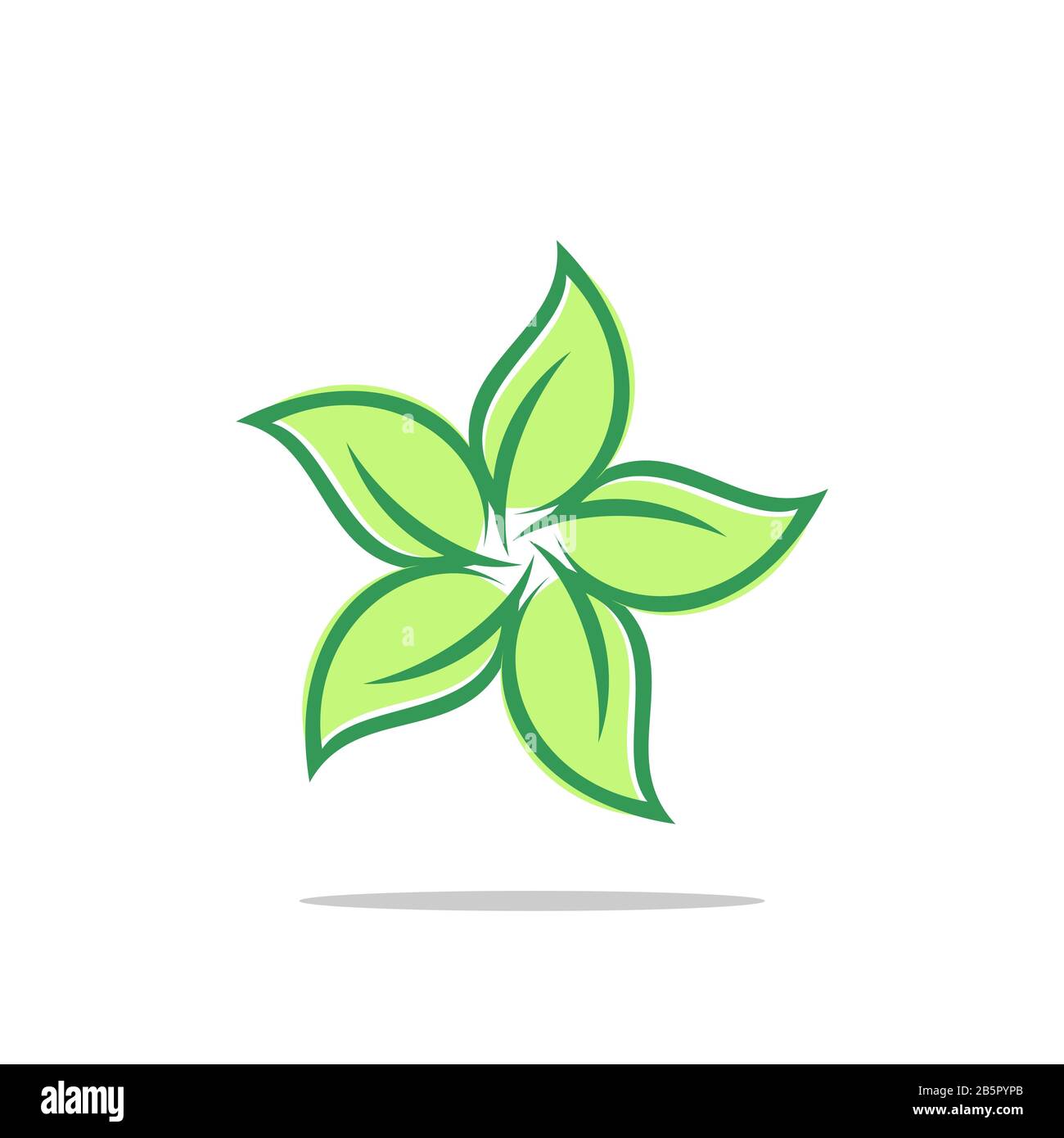 Green Leaf Star Logo Template Illustration Design. Vector EPS 10 Stock ...