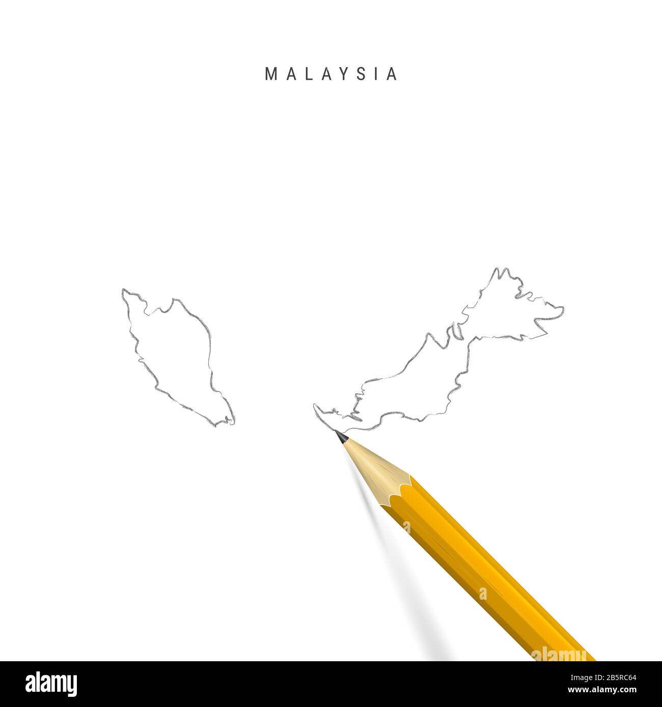 Malaysia sketch scribble map Cut Out Stock Images & Pictures - Alamy