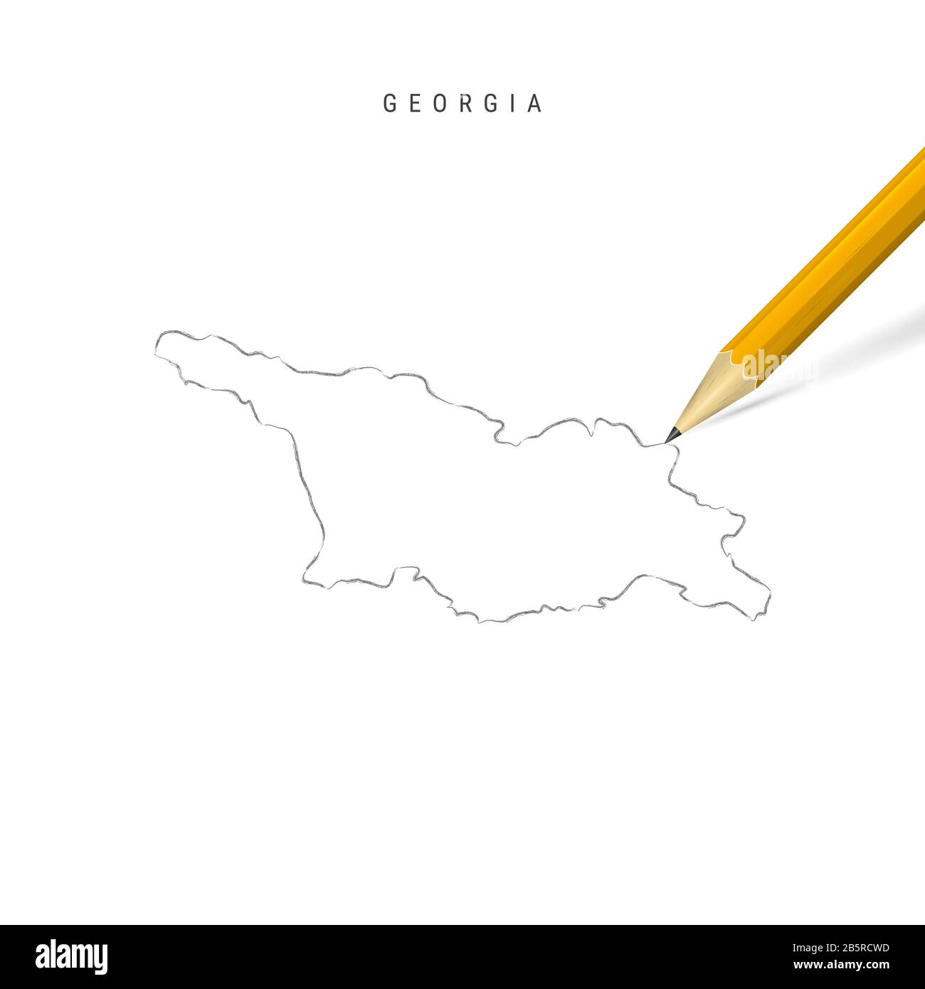 Georgia freehand pencil sketch outline map isolated on white background ...