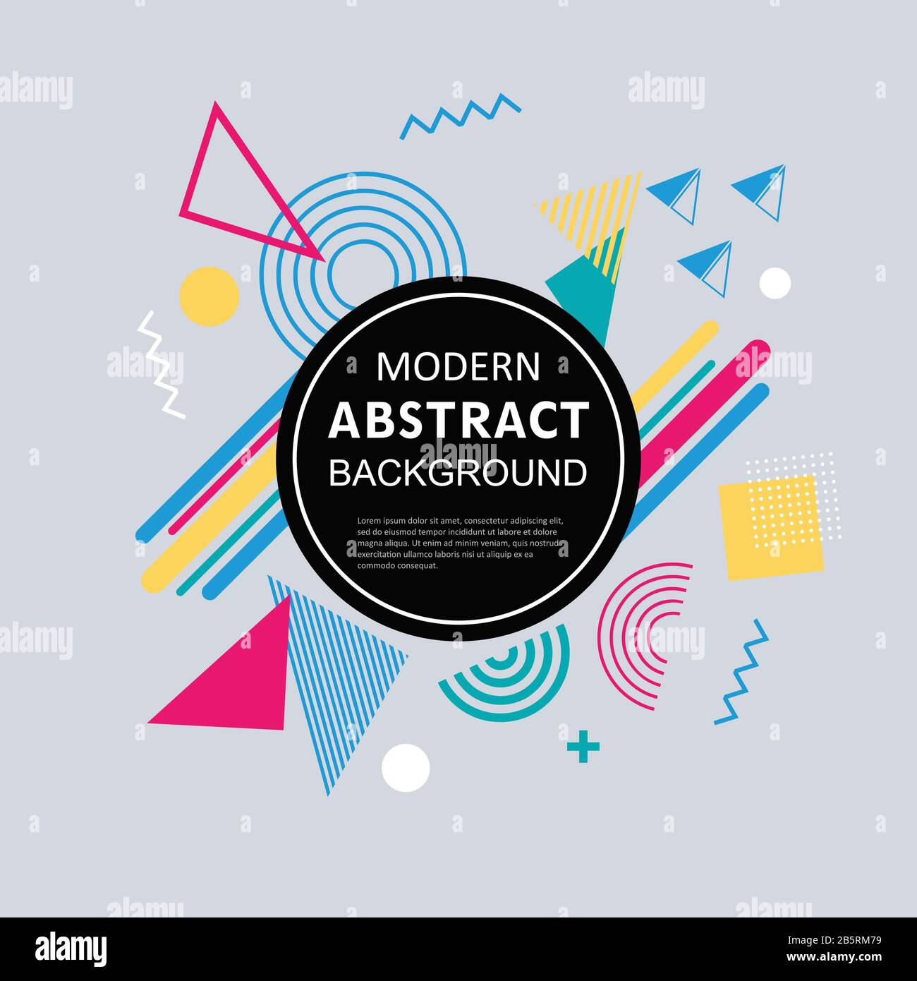 Modern geometric abstract pattern color full design with square badge ...