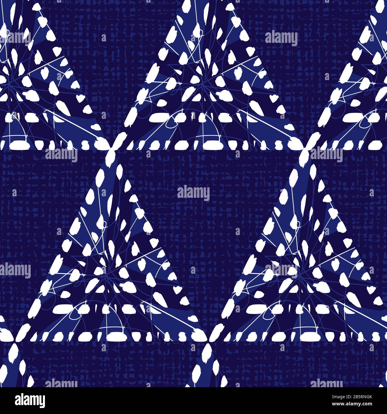 Vector blue shibori triangle abstract seamless pattern. Suitable for ...