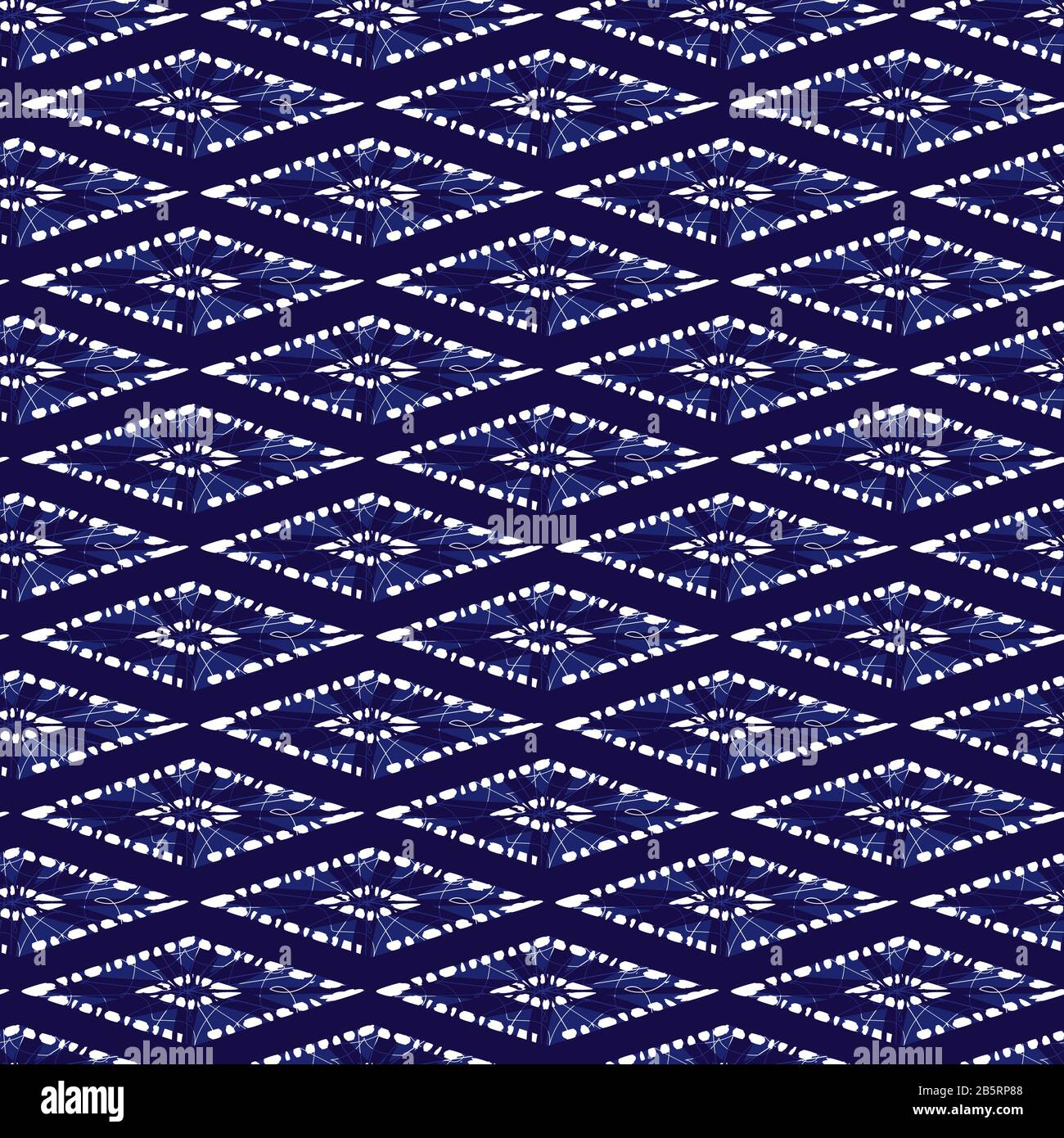 Vector blue shibori horizontal diamonds abstract seamless pattern ...