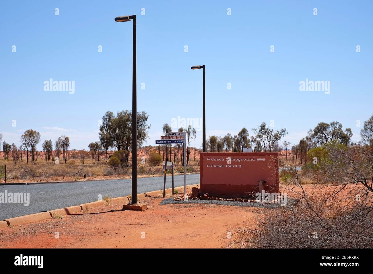 Direction signs, Sails in the Desert, Ayers Rock Resort; Yulara ...