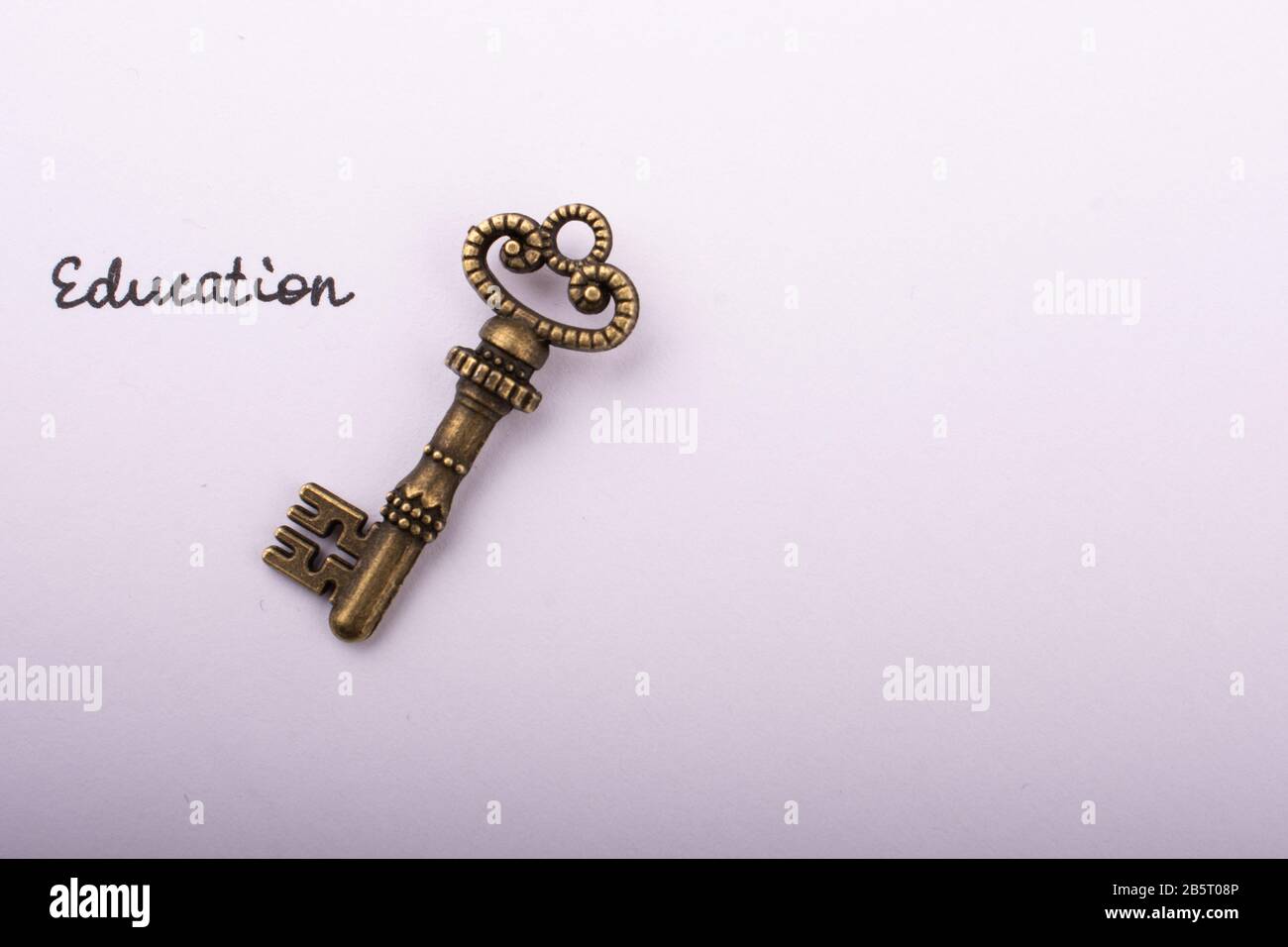 Education wording beside a retro style key as education concpt Stock ...