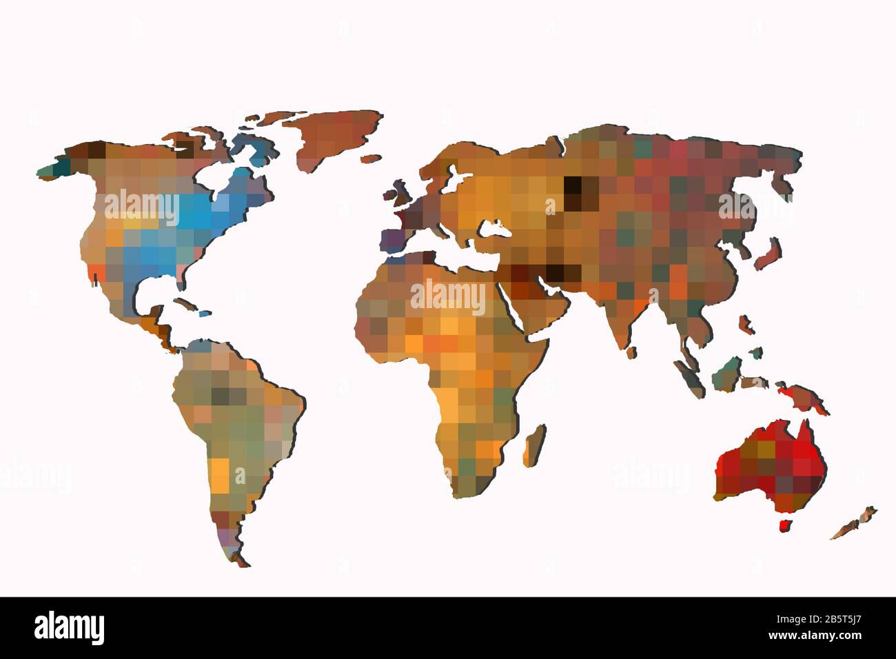 Roughly outlined world map with a colorful background patterns Stock ...