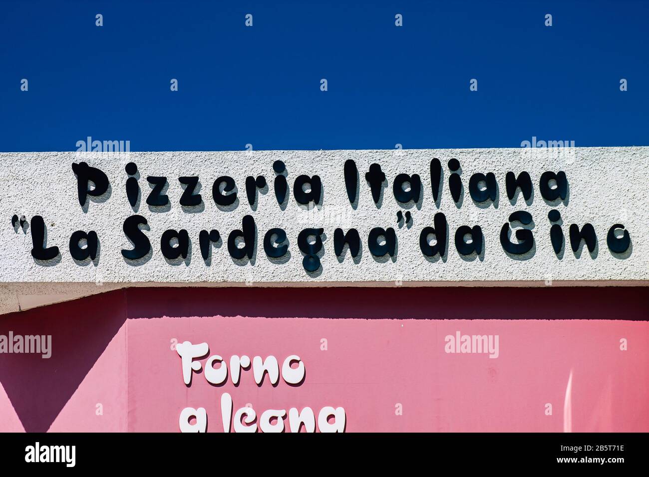 Paphos Cyprus March 08, 2020 View of a commercial sign in the streets ...