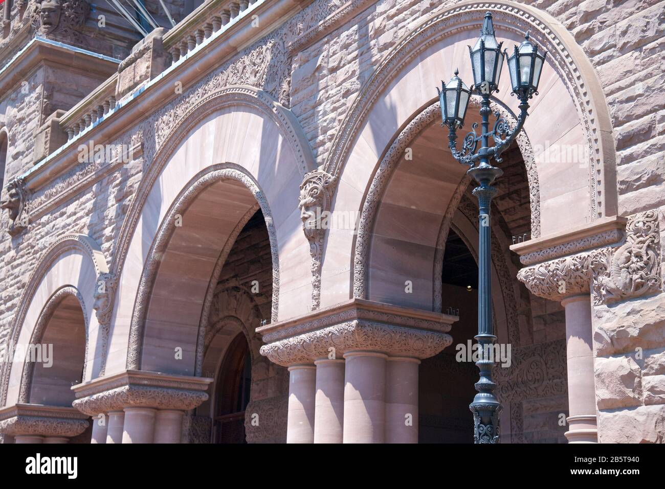 Gothic style building - stone arches Stock Photo - Alamy