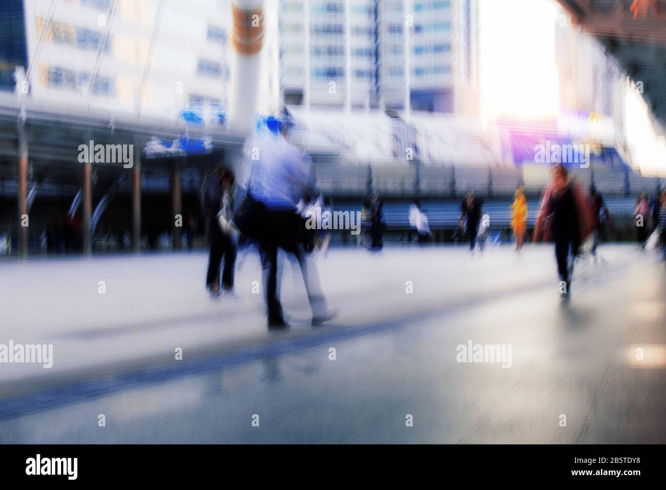 People are walking of landmark with blur image Stock Photo - Alamy