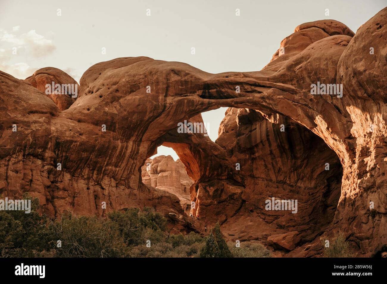 Double Arch in Arches National Park Stock Photo - Alamy
