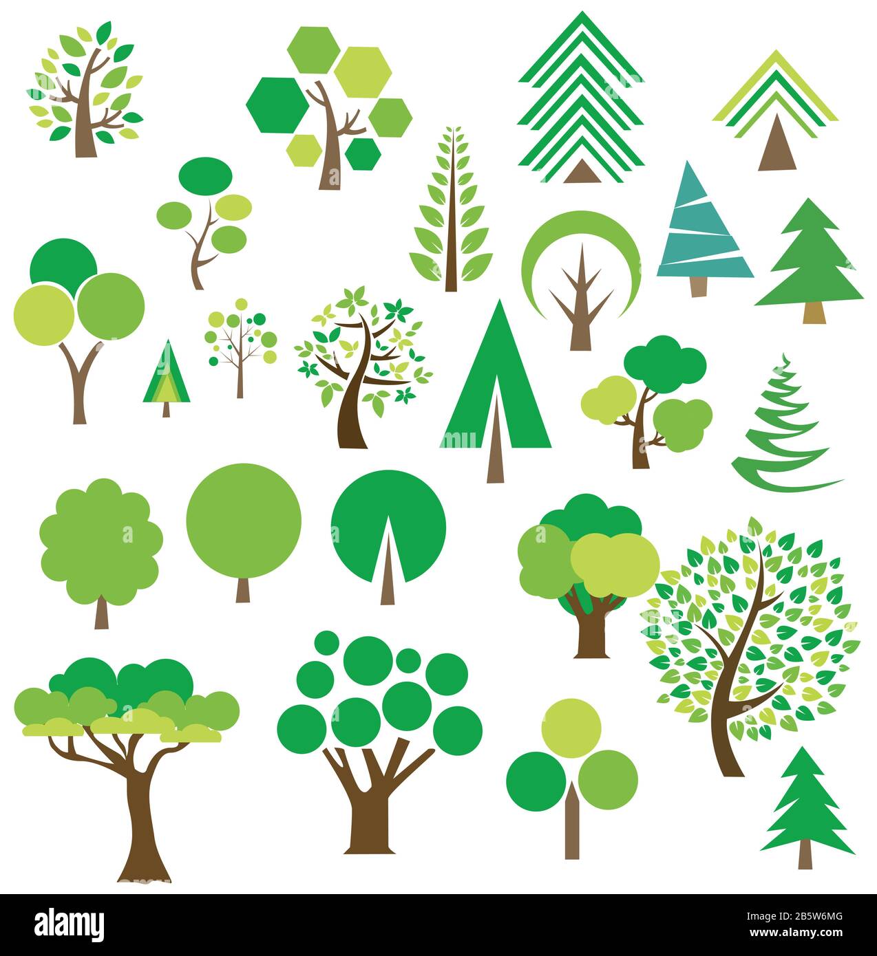 Set of trees vector illustration Stock Vector Image & Art - Alamy