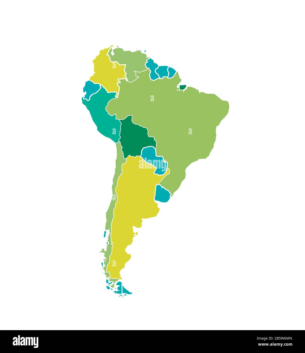 Colored South America map Stock Vector Image & Art - Alamy