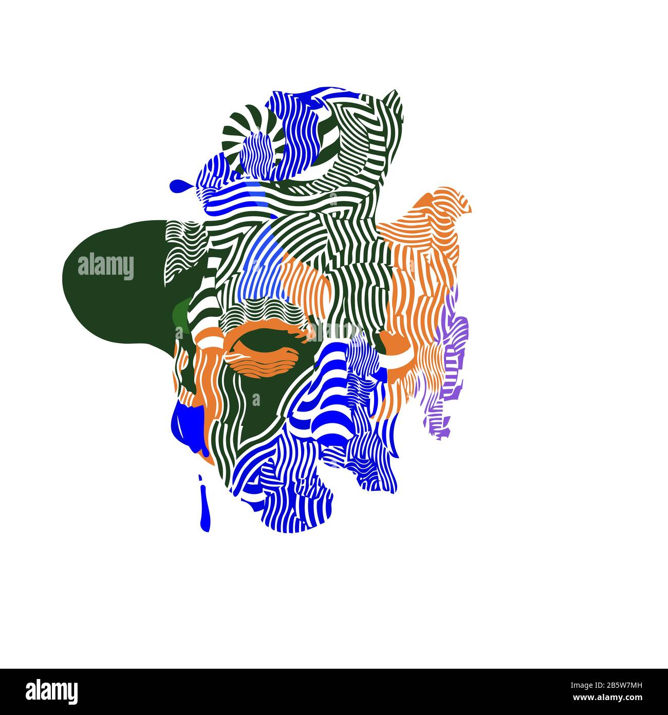 Abstract logo design object with wavy colored lines texture Stock ...