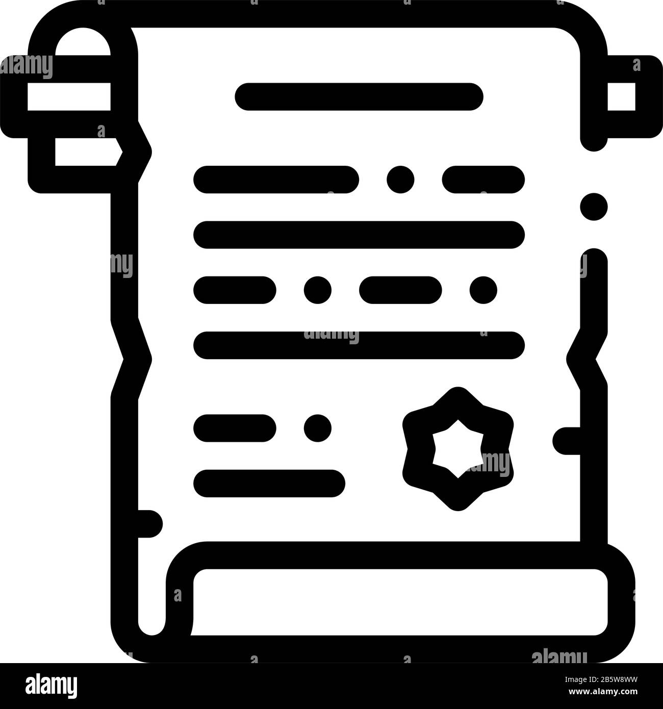 Vintage Scroll Icon Vector Outline Illustration Stock Vector Image ...