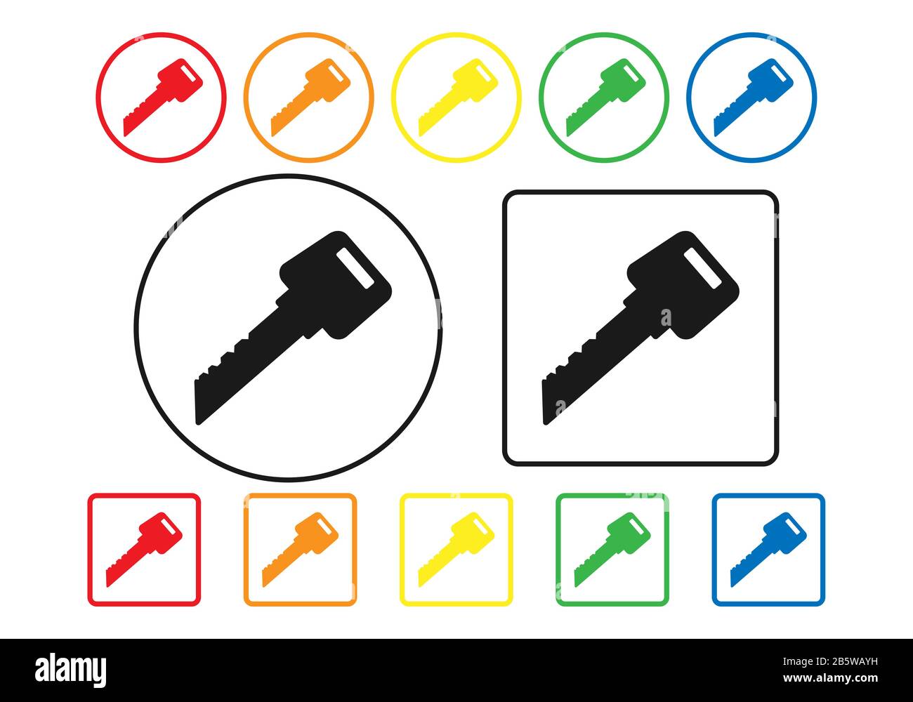 Set of colored key icons. Simple flat design Stock Vector Image & Art ...