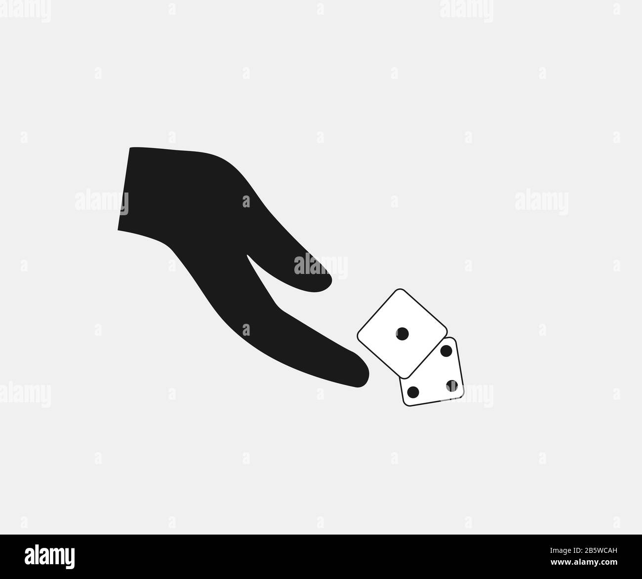 Hand throwing dice icon. Vector illustration. Isolated Stock Vector ...