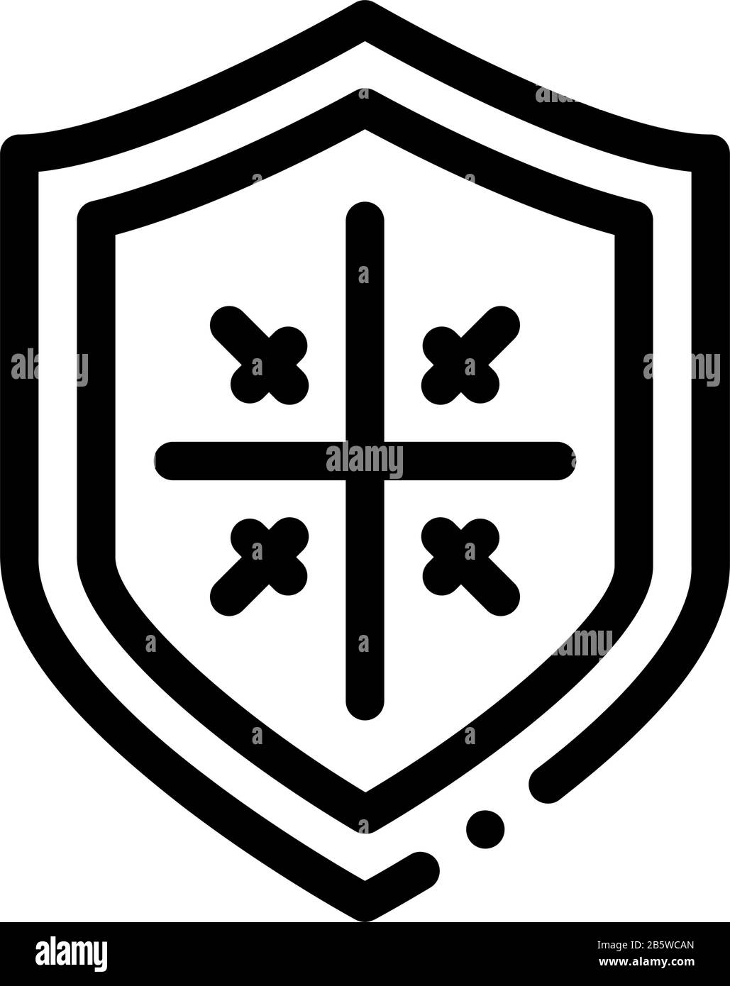 Shield Protection Icon Vector Outline Illustration Stock Vector Image ...