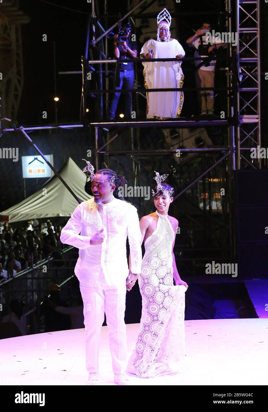 PORT OF SPAIN, TRINIDAD - FEB 17: Machel Montano and his wife Renee on ...