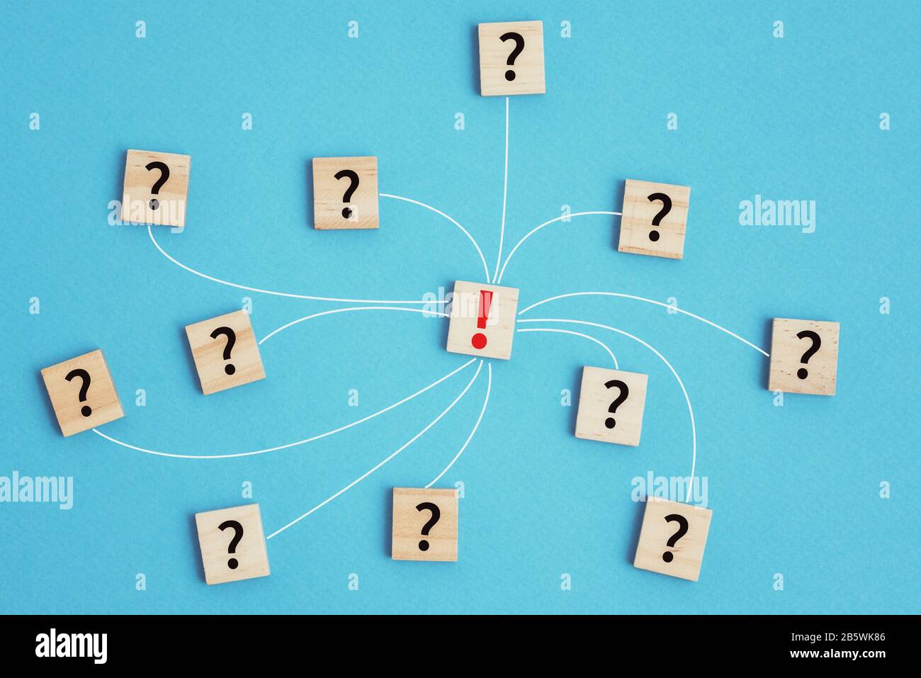 Leadership and solution task concept. Wooden blocks with question marks ...