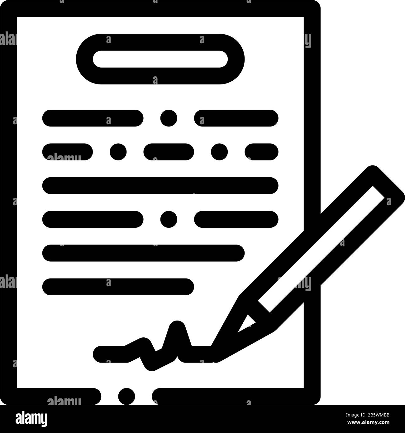 Contract Signing Icon Vector Outline Illustration Stock Vector Image ...