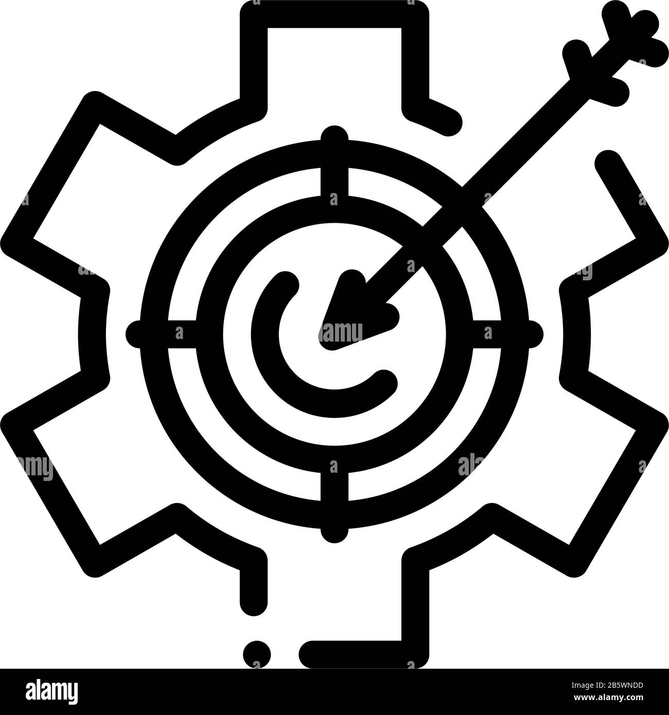 Target Processing Icon Vector Outline Illustration Stock Vector Image ...