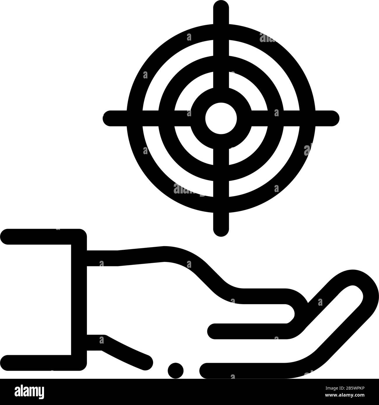 Hand Hold Target Icon Vector Outline Illustration Stock Vector Image ...