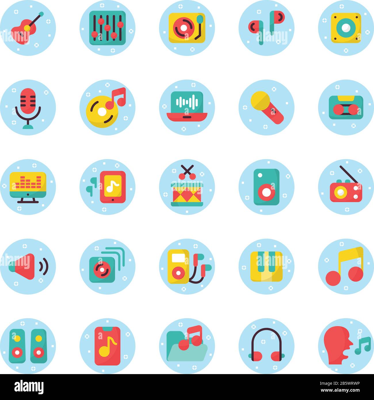 Music and Sound flat icon set. Vector and Illustration Stock Vector ...