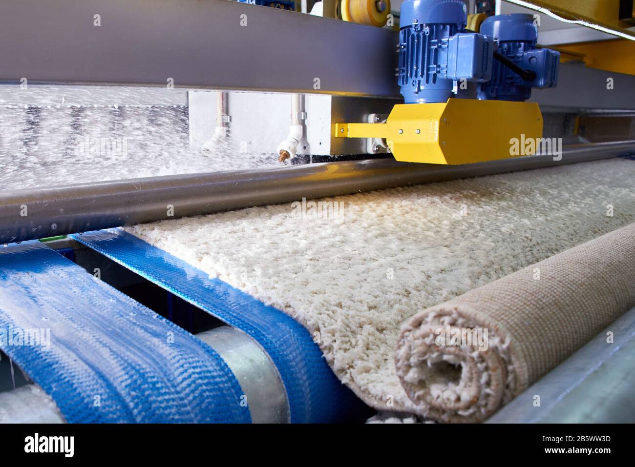 Automatic industrial line for washing and cleaning carpets Stock Photo ...