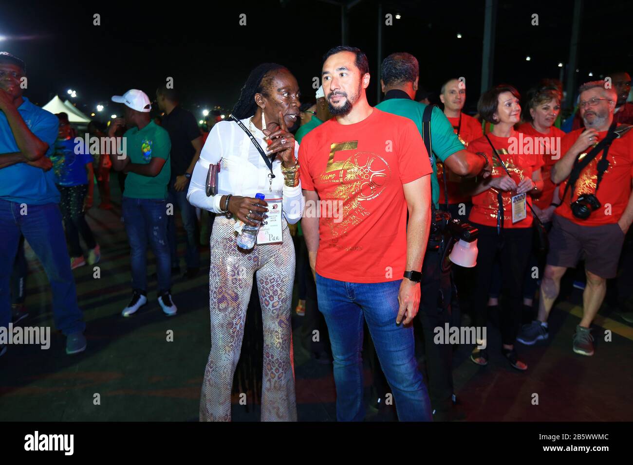 PORT OF SPAIN, TRINIDAD - FEB 22: Community activist Twiggy (L) and ...