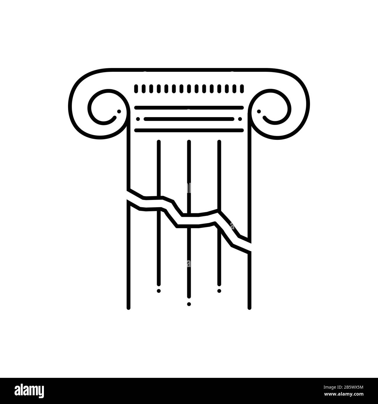 Broken pillar icon Stock Vector Image & Art - Alamy