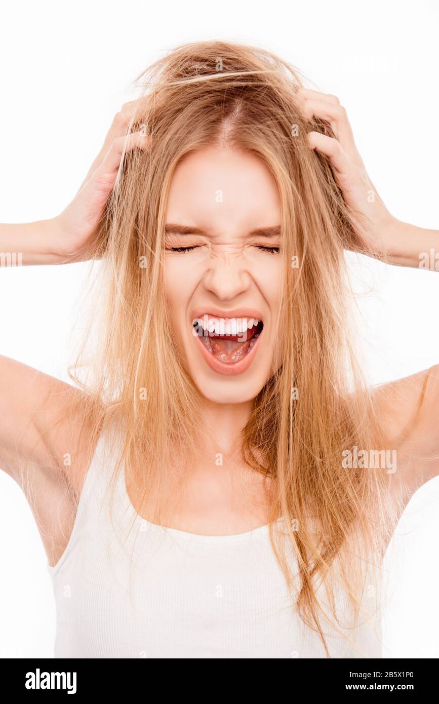 Woman Hair Salon Sad High Resolution Stock Photography and Images - Alamy