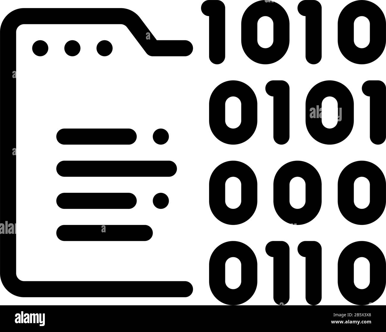 Binary Code Icon Vector Outline Illustration Stock Vector Image & Art - Alamy