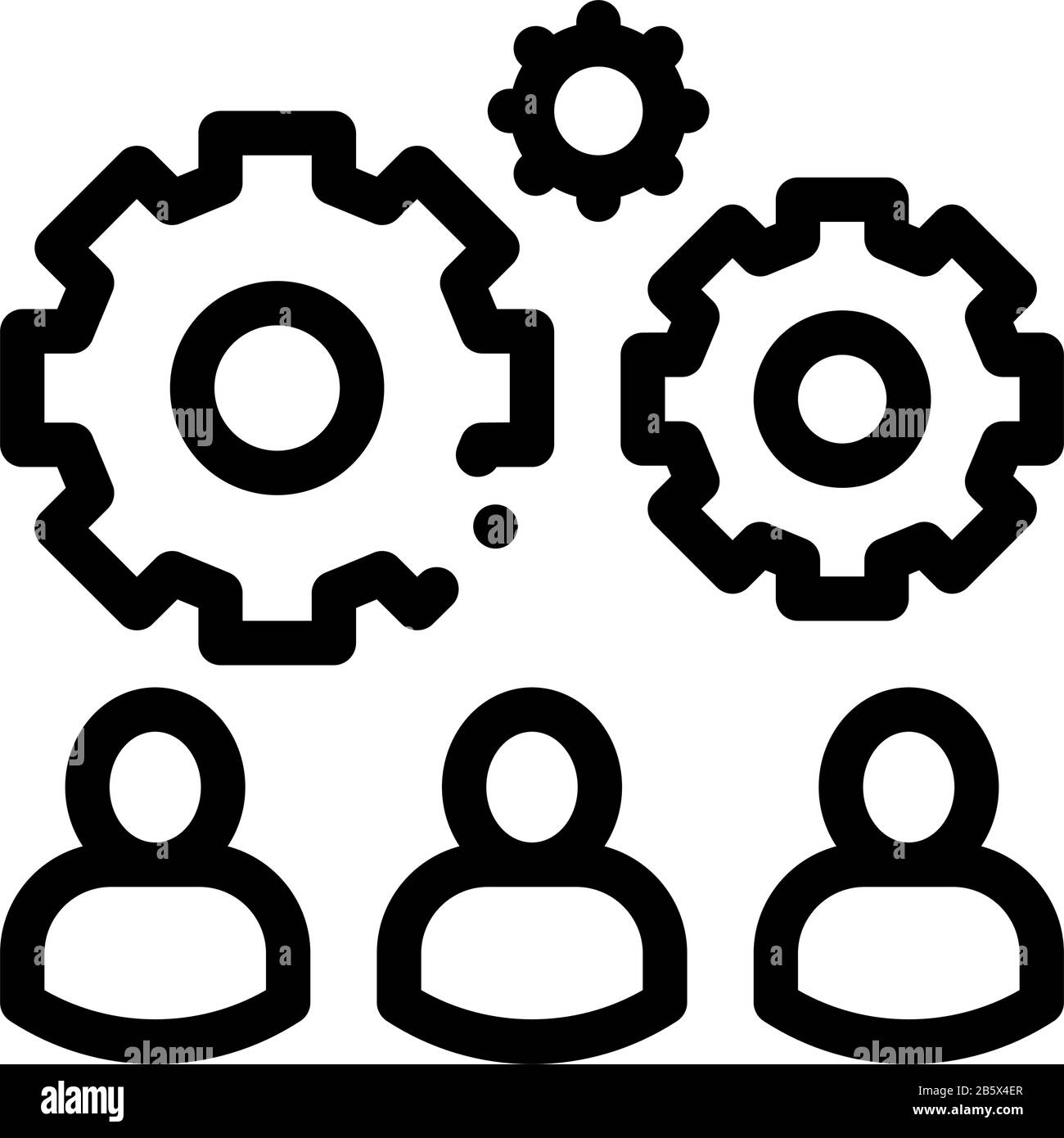 Teamwork Gear Icon Vector Outline Illustration Stock Vector Image & Art ...