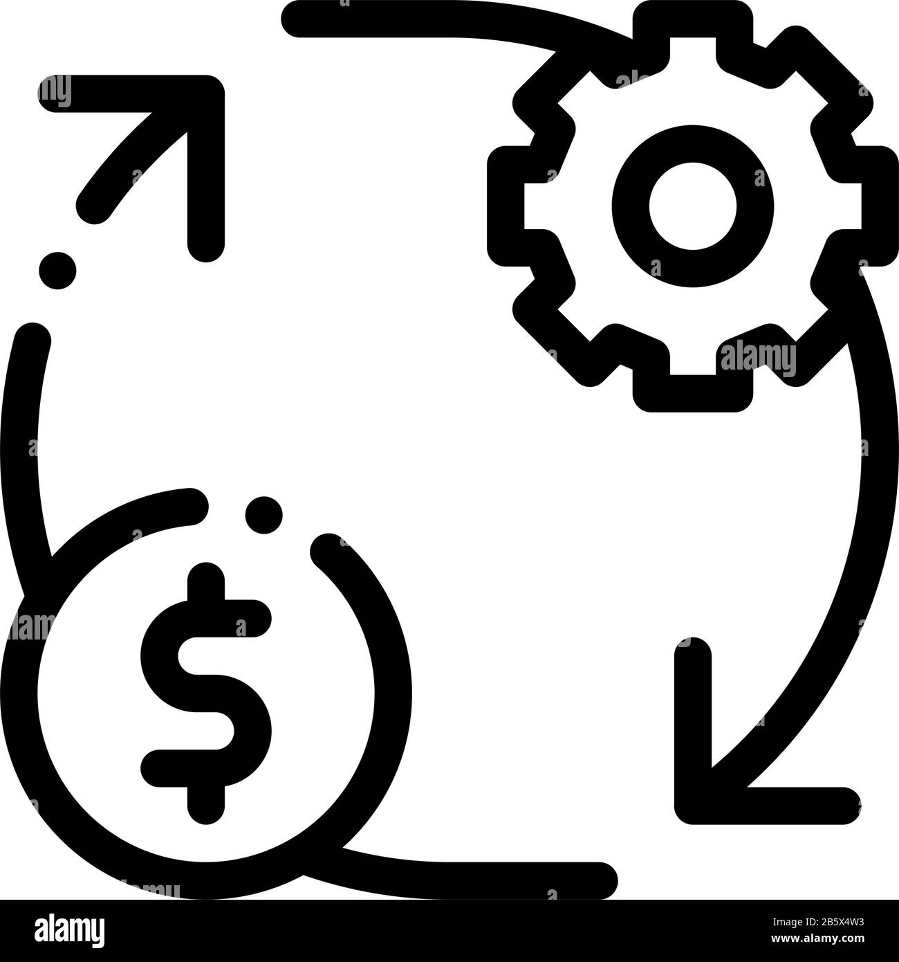 Gear Change Money Icon Vector Outline Illustration Stock Vector Image ...