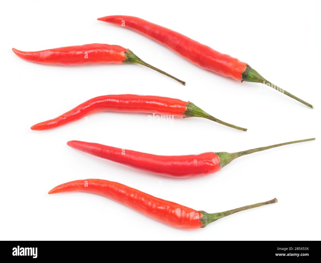 Red chili pods isolated on white background. Indian cuisine, ayurveda ...