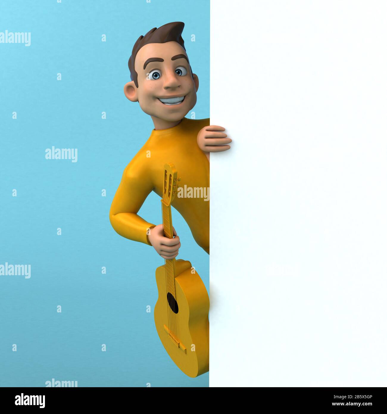 Fun 3D cartoon yellow character Stock Photo - Alamy