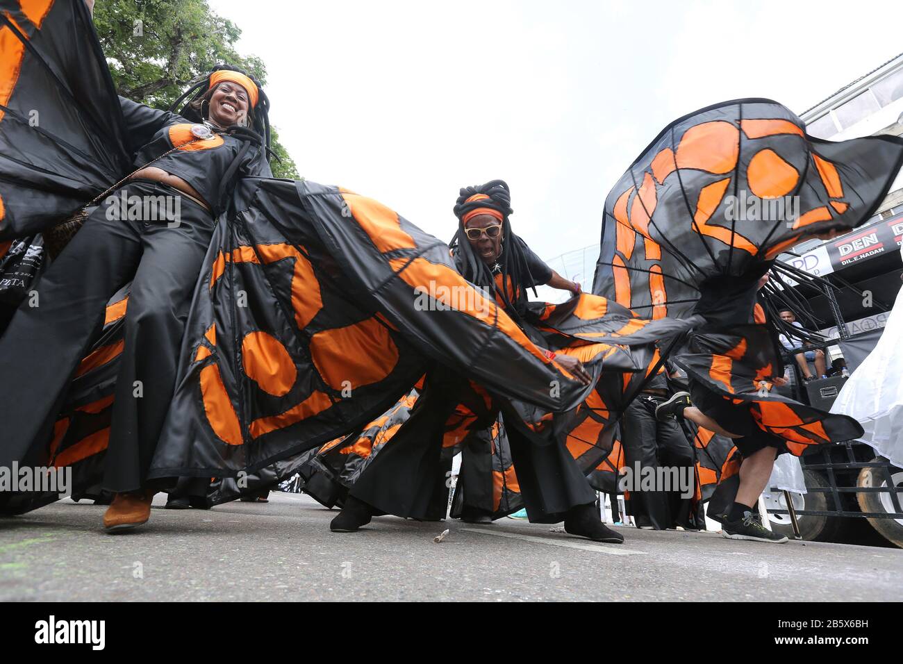 PORT OF SPAIN, TRINIDAD - FEB 25: Masqueraders in the band Mas Pieta ...