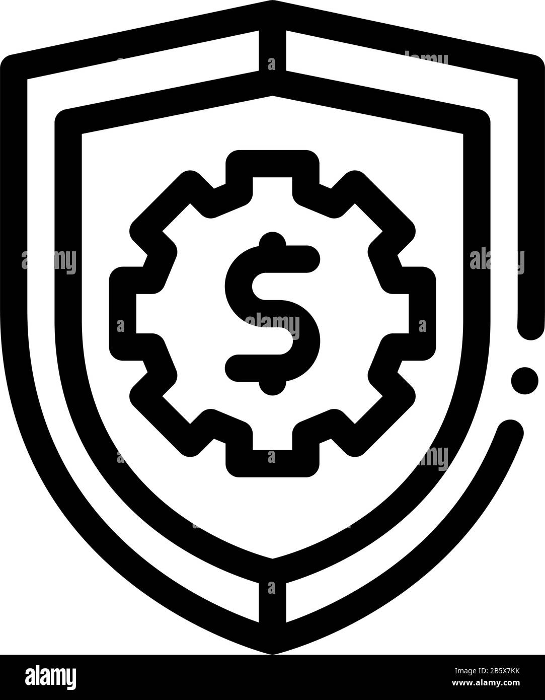 Security Shield Icon Vector Outline Illustration Stock Vector Image ...