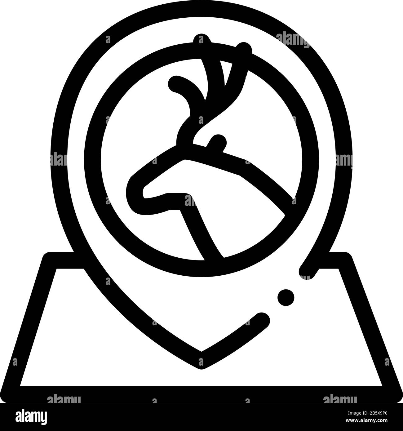 Deer Location Icon Vector Outline Illustration Stock Vector Image & Art ...