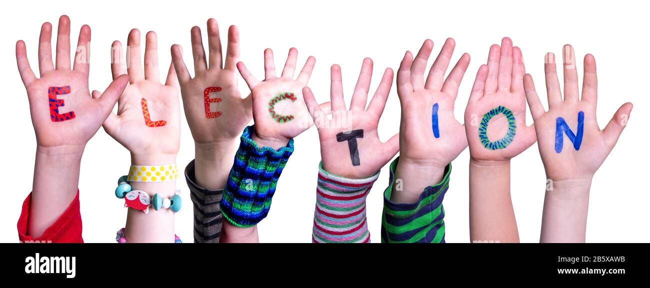 Children Hands Building Word Election, Isolated Background Stock Photo ...