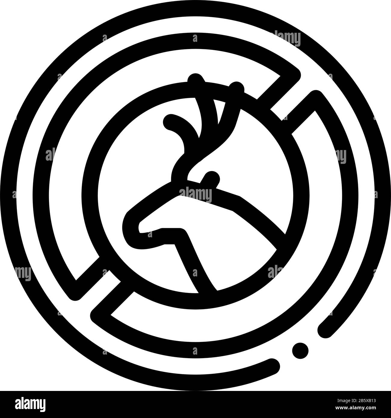 Deer Cross Out Icon Vector Outline Illustration Stock Vector Image ...